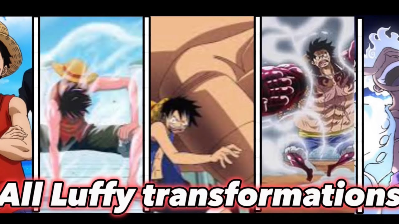 Every Luffy transformation Base to gear 5 #onepiece - YouTube