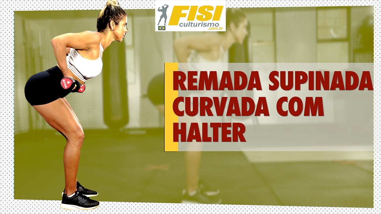 Remada supinada curvada com halter - YouTube