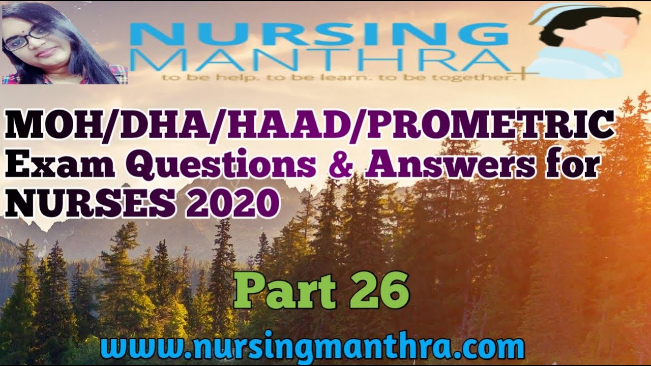 Updated MOH EXAM Questions & Answers for NURSES 2020 Part 26|Prometric ...