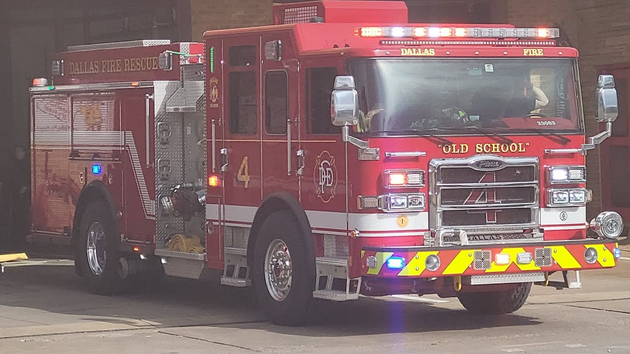 NEW ENGINE!! Dallas Fire Engine 4 Responding - YouTube