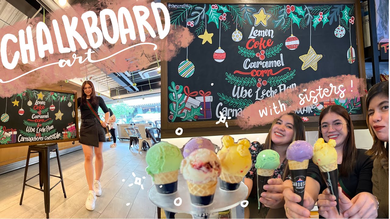Christmas Chalkboard Art Menu 🎄⭐️ | Carousel Creamery | Artwork with my ...