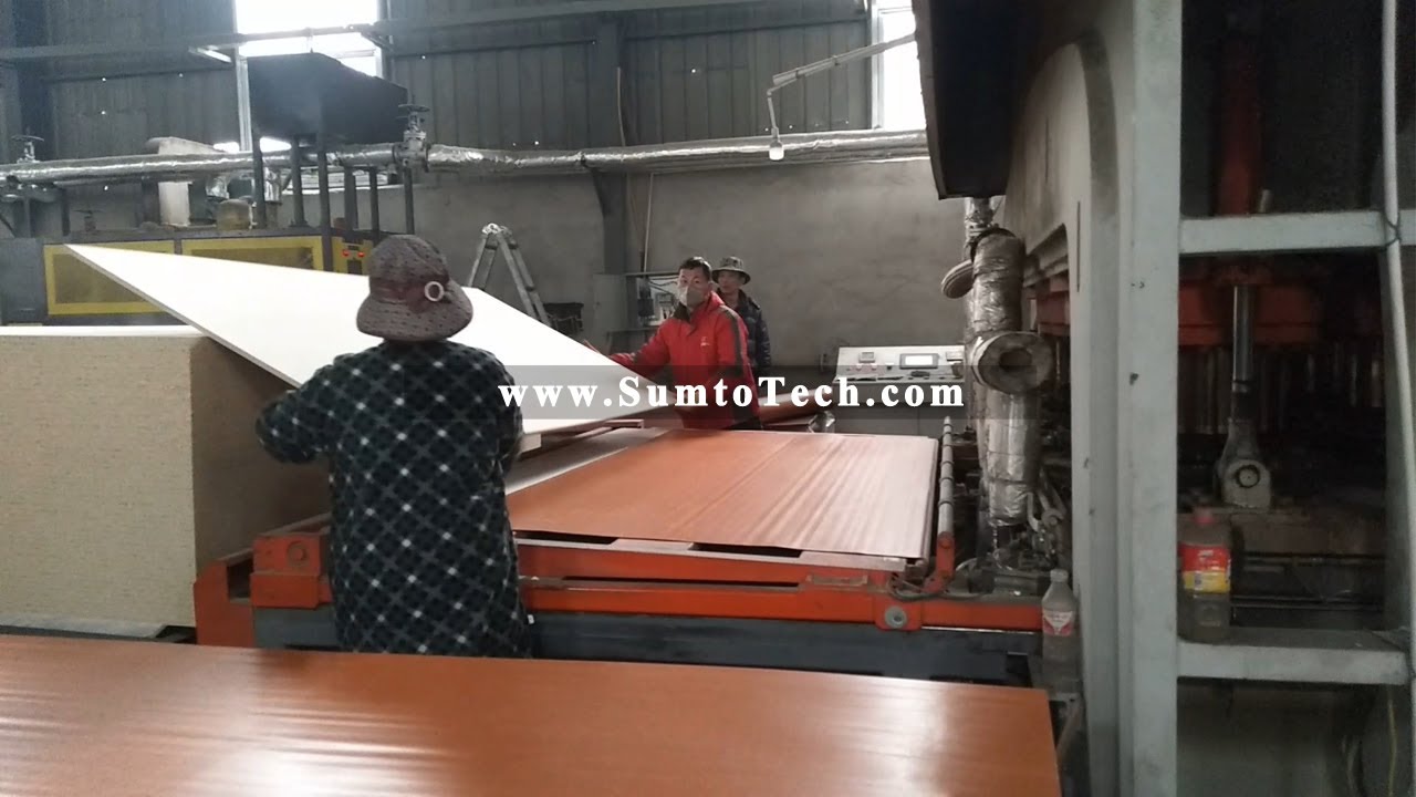 half auto short cycle hot press, particle board melamine lamiantion hot ...