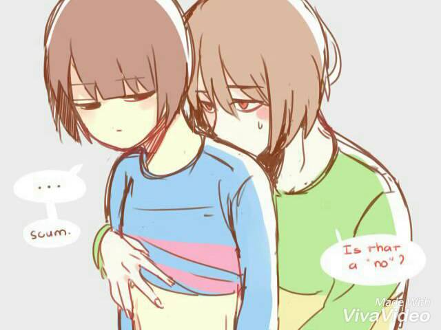 Undertale Chara X Frisk Kissing