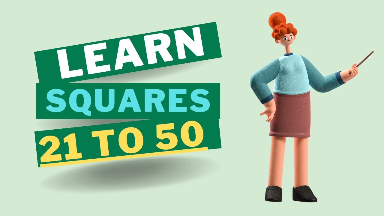 Square 21 to 50 | Easy Way To #learn Square 21 to 50 #maths - YouTube