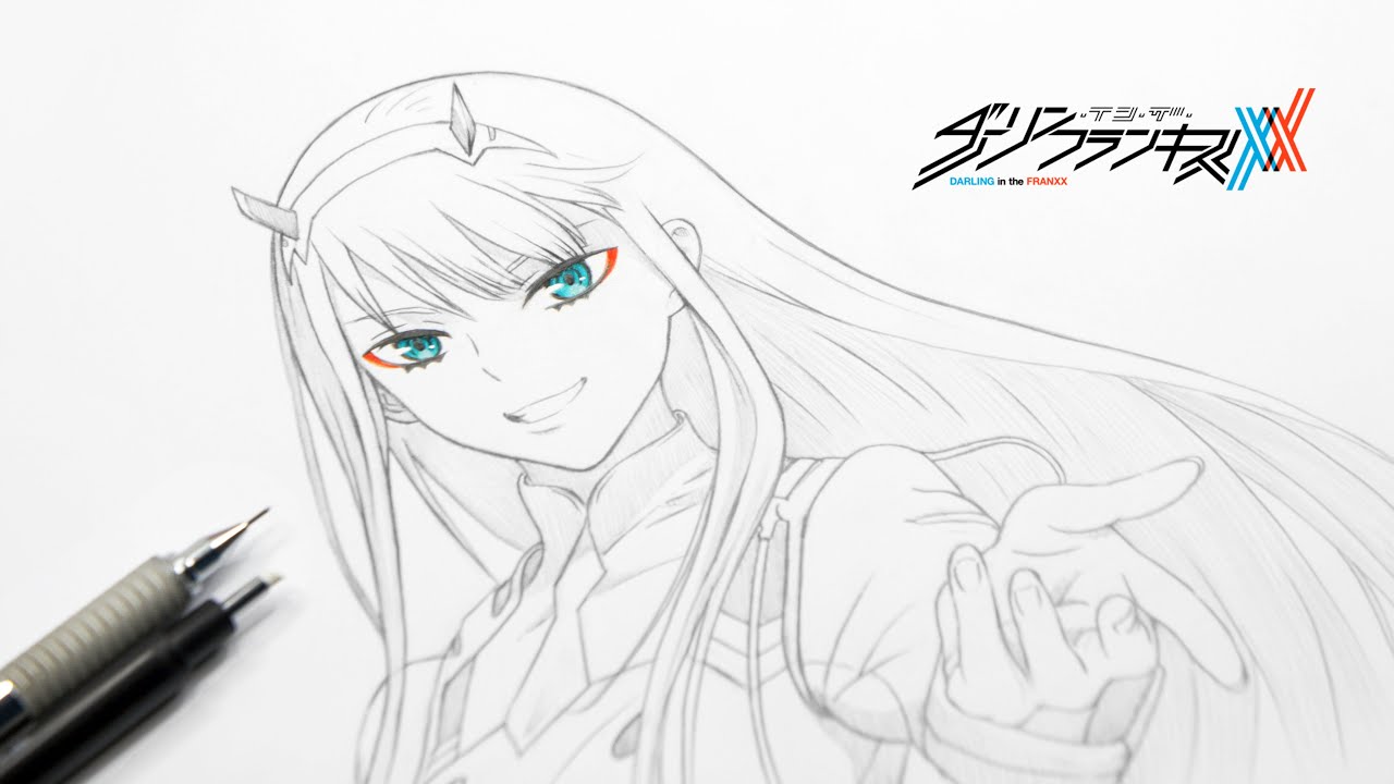 How to draw Zero Two | DARLING in the FRANXX | Zero Two - YouTube