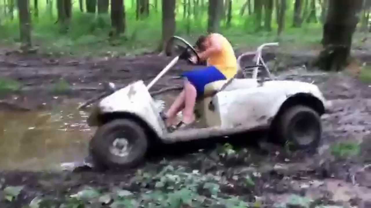 Golf cart got stuck - YouTube