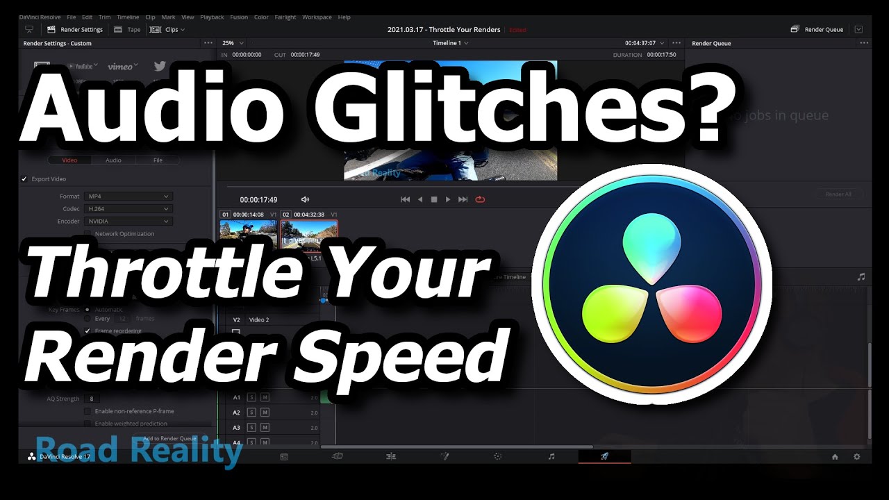 Throttle Your Render Speed To Fix Audio Glitches Artifacts In Davinci Throttle Your Render Speed To Fix Audio Glitches Artifacts In Davinci