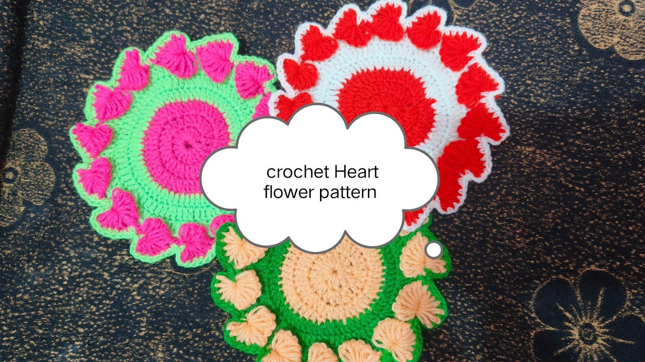 💯DIY Crochet Heart Flower Tutorial ️| Most easy and beautiful flower ...