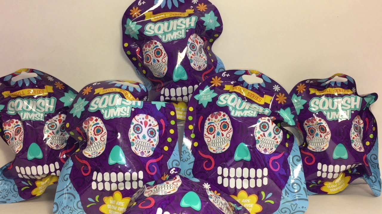 Squish Ums Skull Series Blind Bag Squishies Opening - YouTube