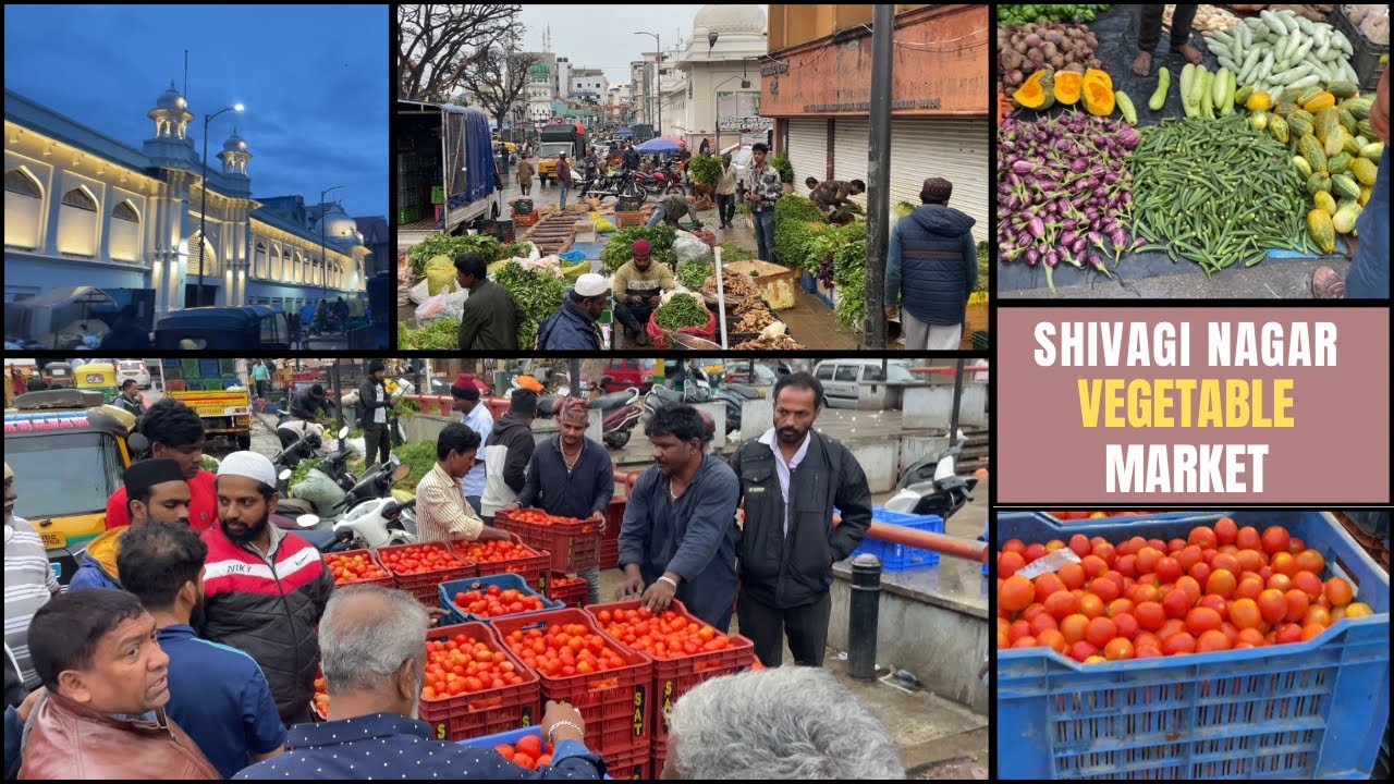 Morning vegetable market in SHIVAJI NAGAR | 100% cheap price | dk ...
