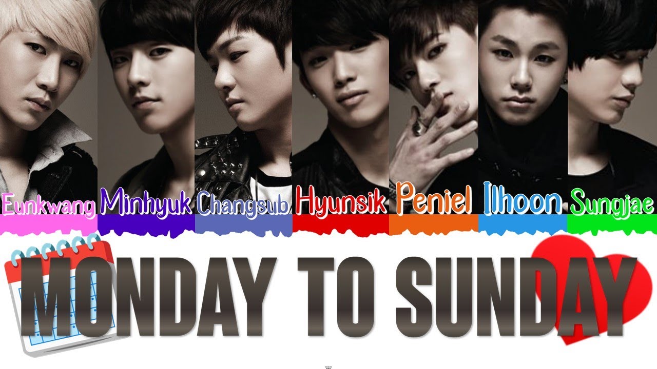 📅 ️ BTOB (비투비) - Monday To Sunday [Color Coded Lyrics Han|Rom|Esp] ️📅 ...