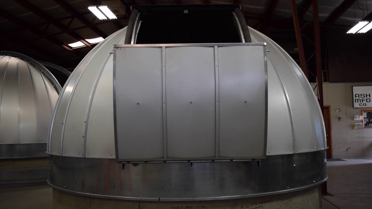 Ash-Dome observatory Type B shutter system - YouTube