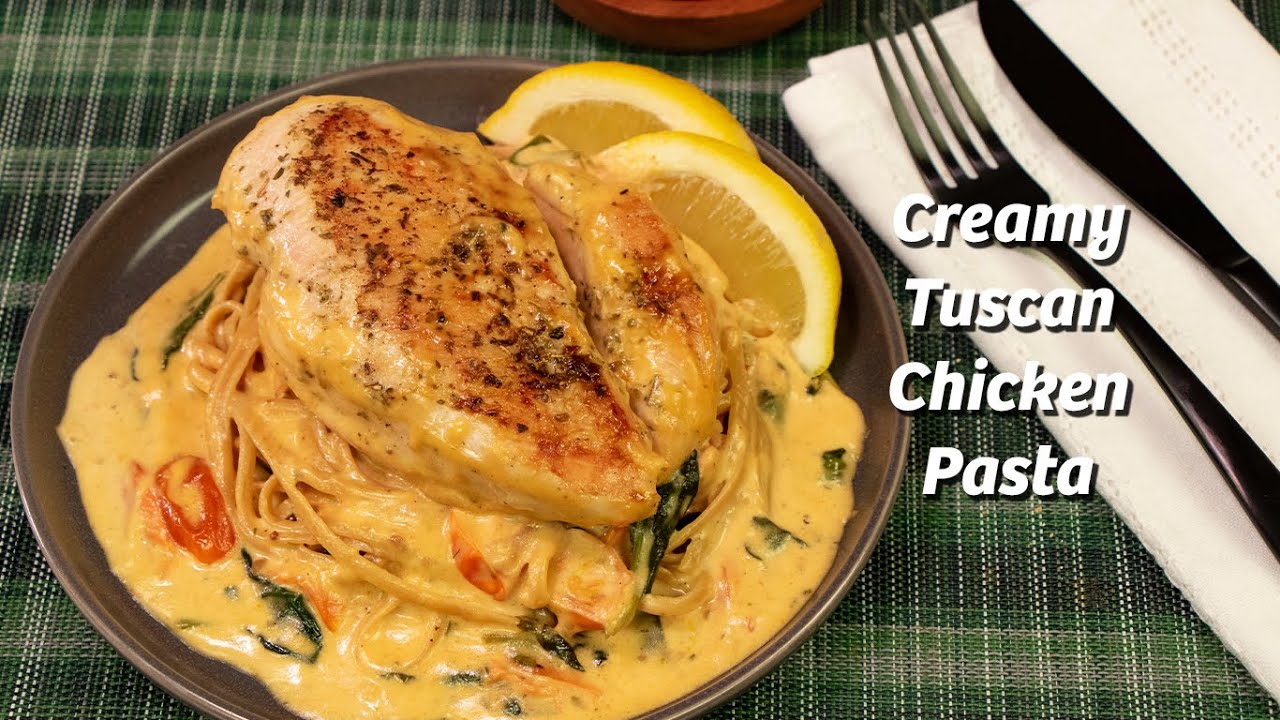 The Creamiest Halal Tuscan Chicken Pasta - YouTube