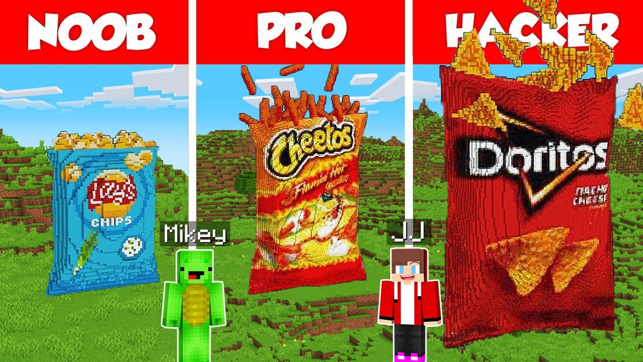 Chips Build Battle Challenge - JJ vs Mikey - Noob vs Pro - Minecraft ...