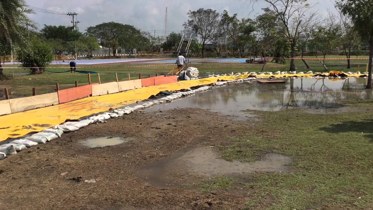Water-Gate | 35M x 10M x 1M high Retention Pond - YouTube