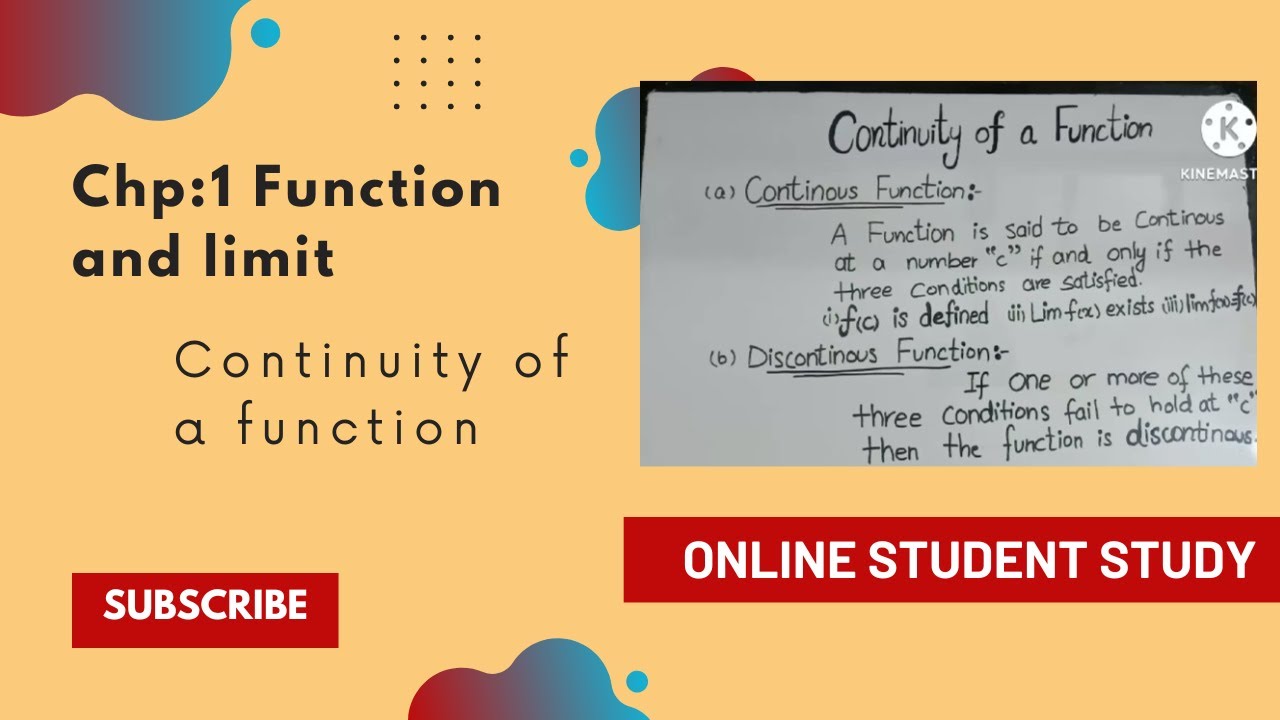 Continuity of a function | Concept with Example | Chp:1 Function and ...