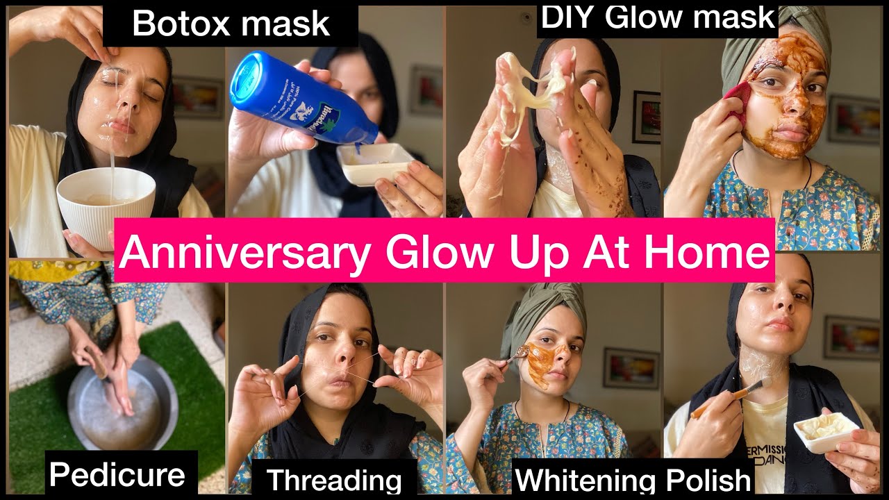 Anniversary Preparations💗Selfcare/ Glow Up At Home | Botox mask, full ...