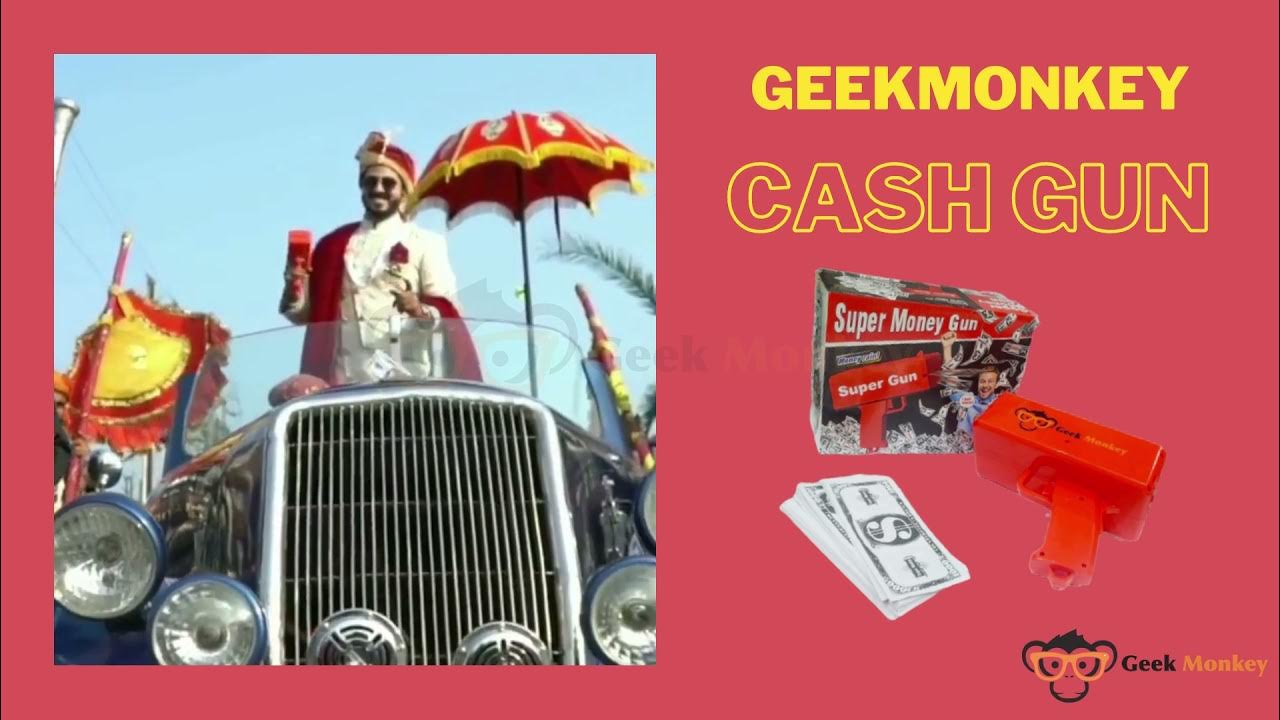Geekmonkey Cash Gun for Weddings | Money Gun | Supreme Gun at lowest Price - YouTube