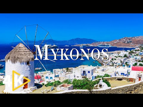 FLYING OVER MYKONOS (4K UHD) - Soothing Music Along With Beautiful Nature Video - 4K Video Ultra HD