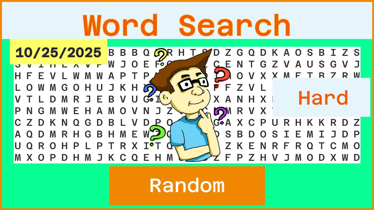 Word Search Hard - Random - 10/25/2025 - YouTube