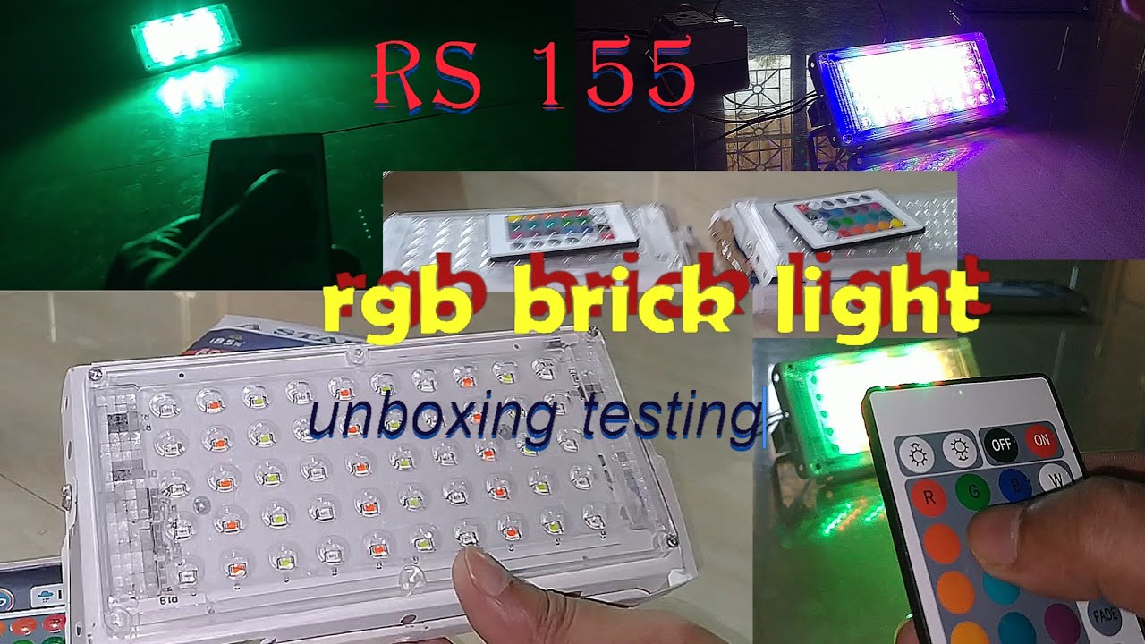 rgb brick light !!! rgb flood light🌌🌌.50w Power 🔋🔋🔋. unboxing n testing ...