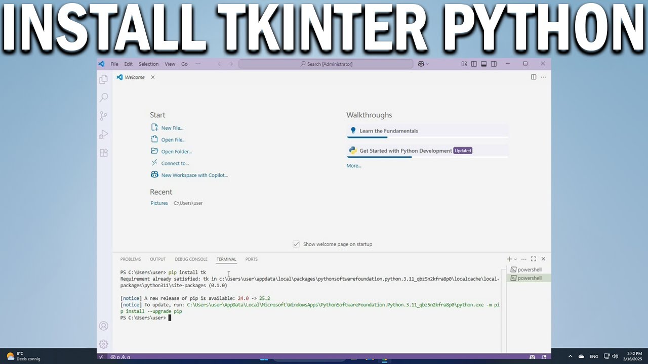 How To Install Tkinter in Visual Studio Code on Windows 10 or 11 - YouTube