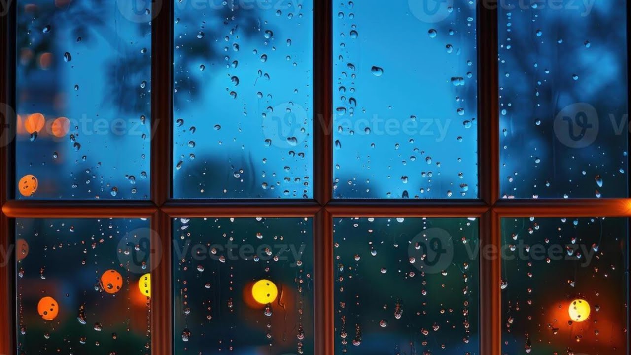 Midnight Rain Hitting Window Sounds | Rain on Window 4 Hours - YouTube
