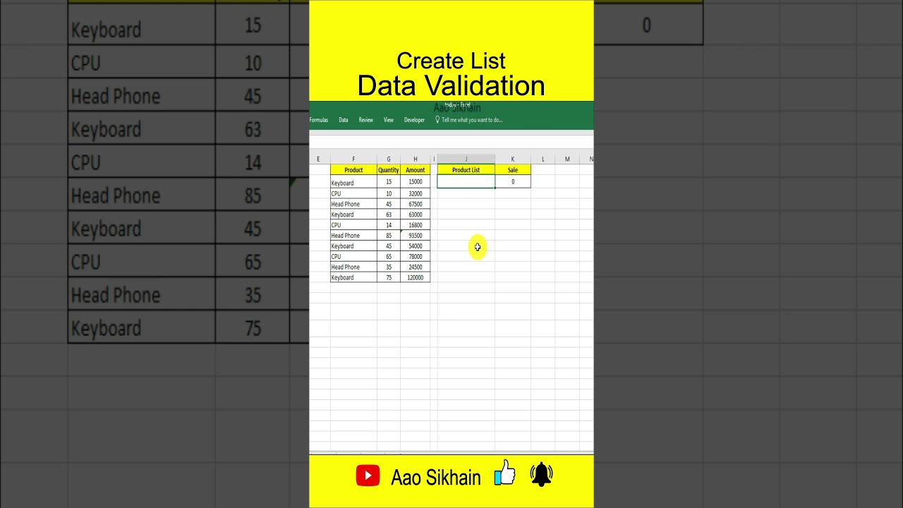 Create List With Data Validation YouTube Create List With Data Validation YouTube