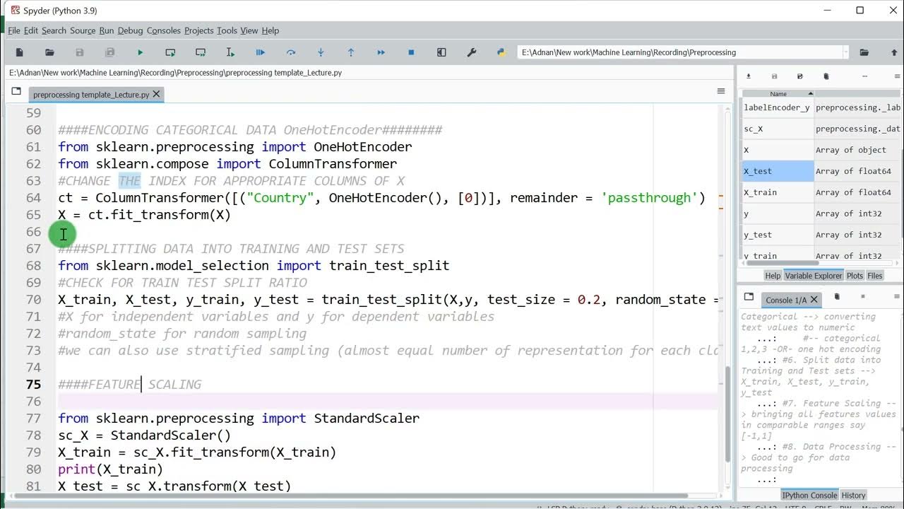 09 Data Preprocessing: Complete Template for Data Preprocessing in Python - YouTube