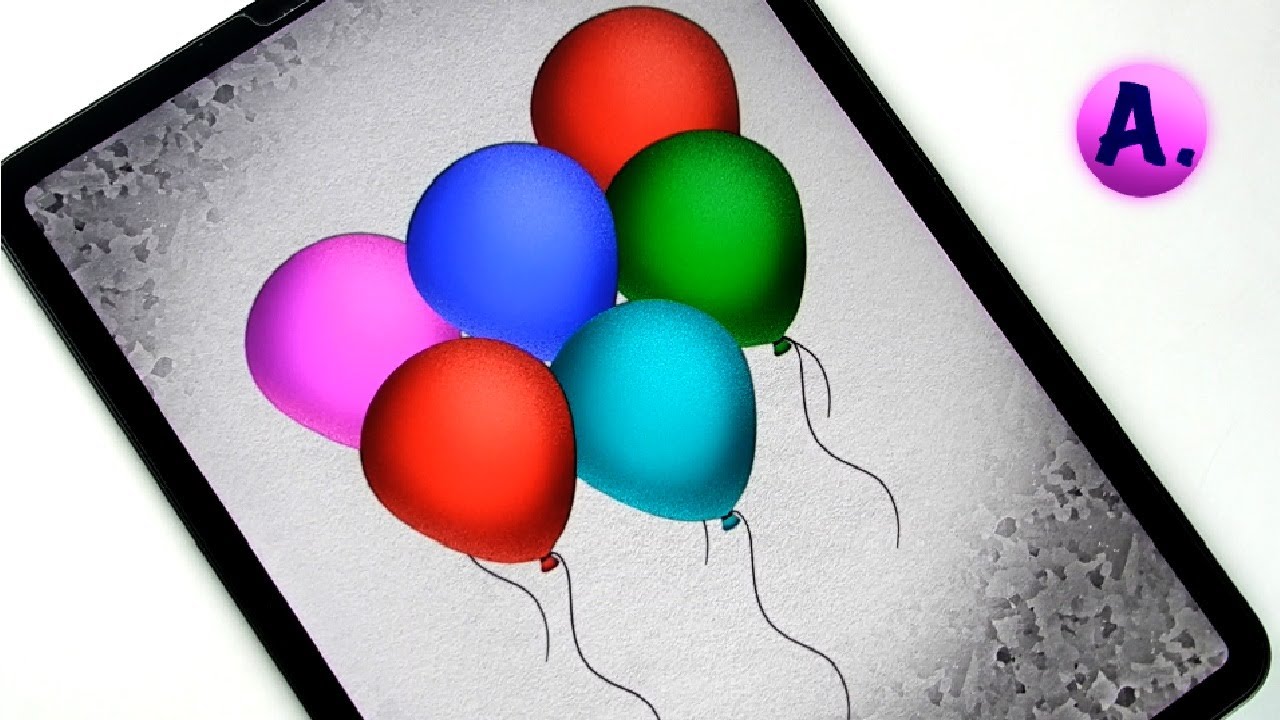 Draw Balloon🎈Digital ART illustration In procreate| iPad Tutorial ...