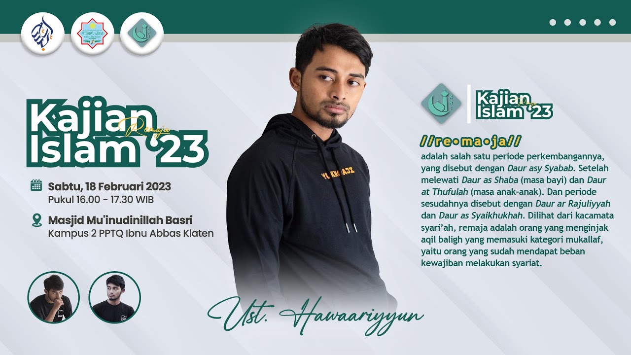 Kajian Remaja Islam 2023 | Ustadz Hawaariyyun - YouTube