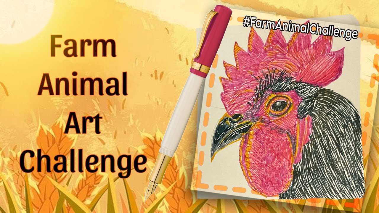 Farm Animal Art Challenge [ CHICKEN ] #FarmAnimalChallenge - YouTube