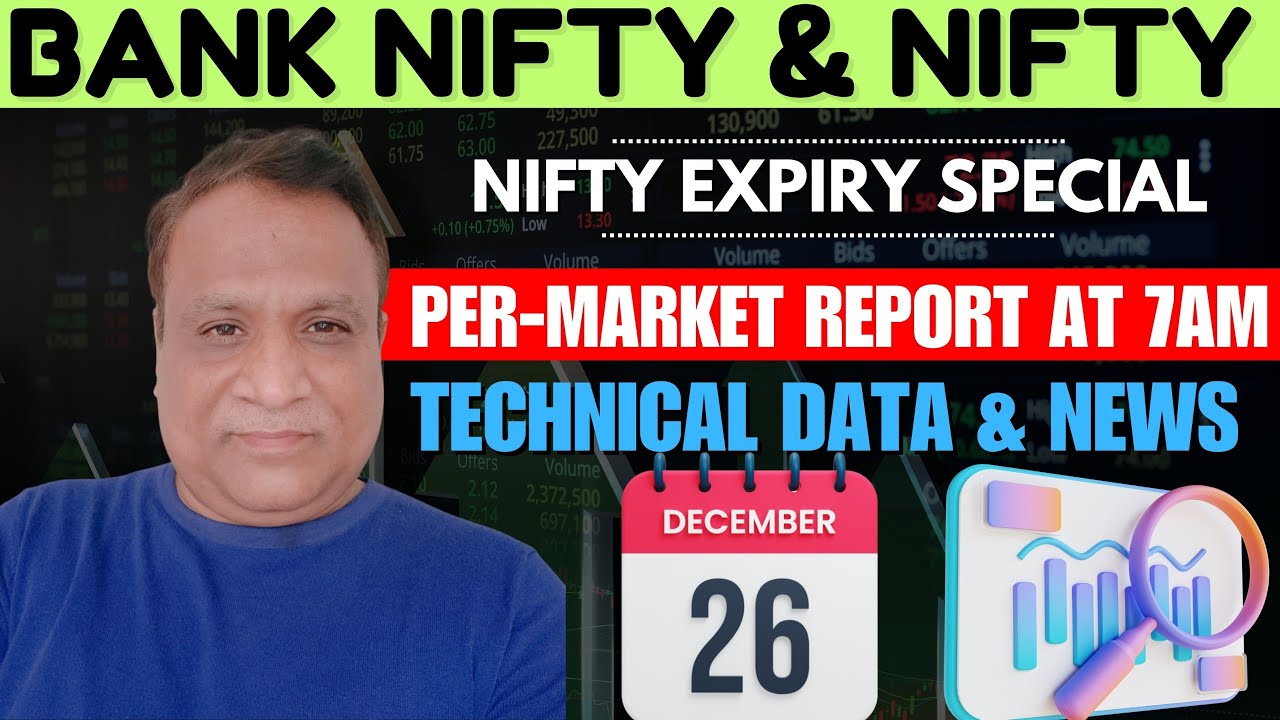 Nifty, Bank Nifty Technical / Data, Pre- Market Update at 7 am, 26 -Dec ...
