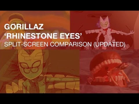 Gorillaz 'Rhinestone Eyes' Split-screen Comparison (new updated version ...