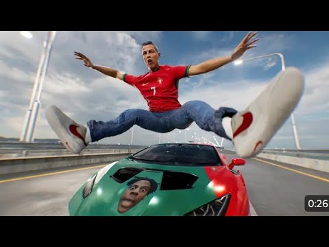 Speed jumping over his Ronaldo Lamborghini, - YouTube