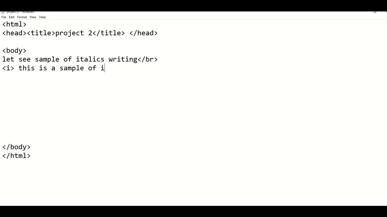 Italics tag in HTML - YouTube