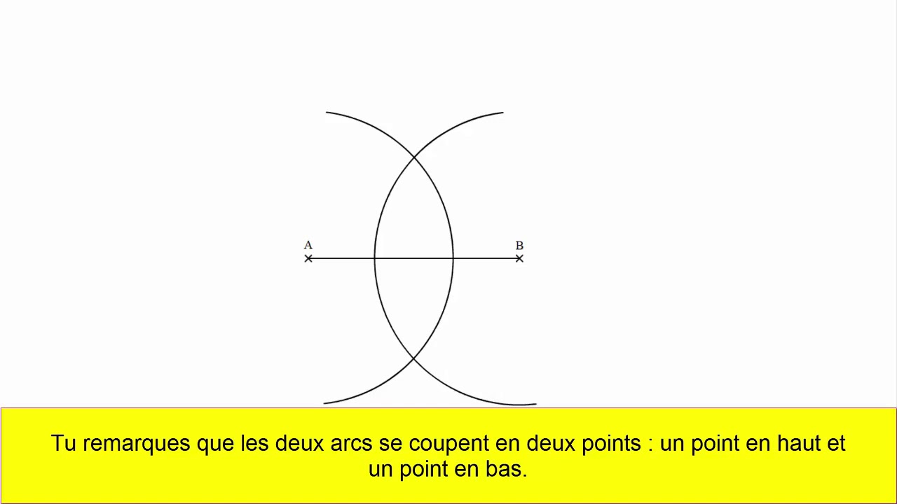 Construction du milieu d'un segment à l'aide de la règle et du compas ...
