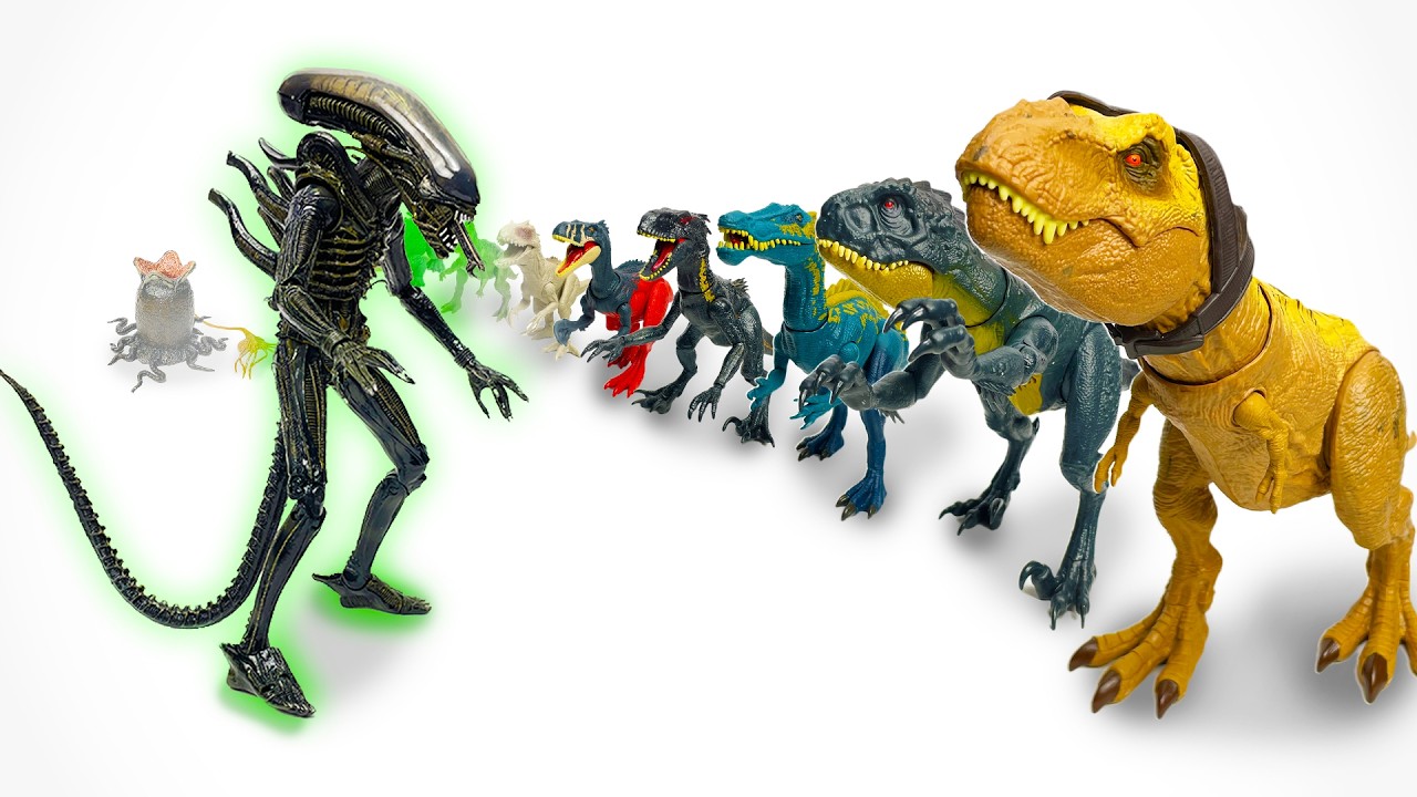 EXTREME Xenomorph Aliens VS. Jurassic World Predators Face-off! - YouTube