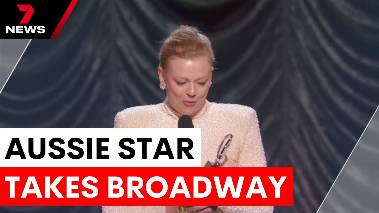 Australian actress wins Tony for Broadway hit | 7NEWS - YouTube