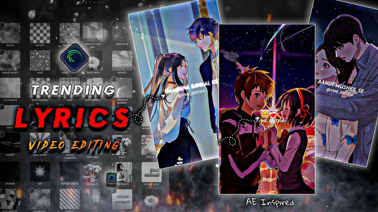 new trending lyrics video editing in alight motion | Lyrics editing tutorial - YouTube