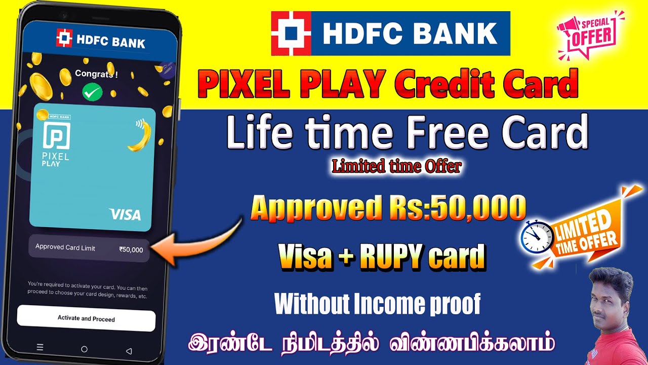 HDFC Bank PIXEL play Credit Card Apply with Life time free Offer full ...