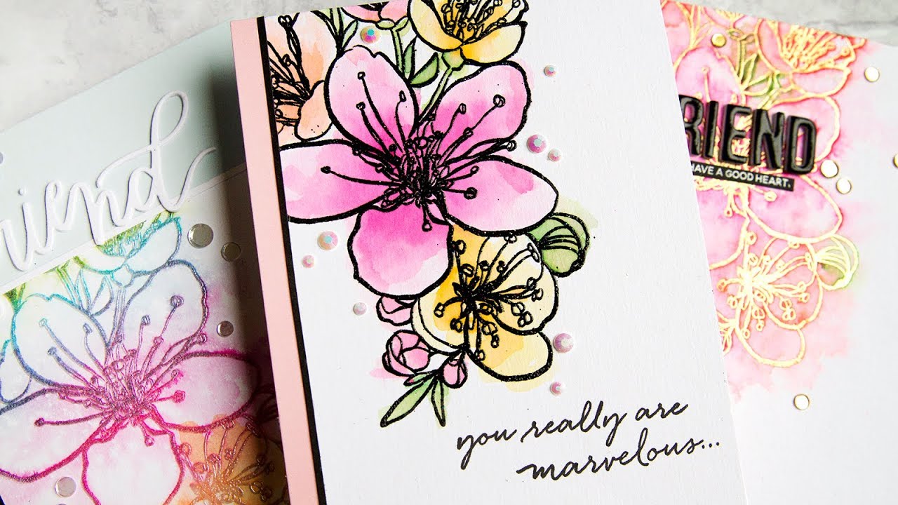 Easy Watercolor Stamping Techniques - YouTube