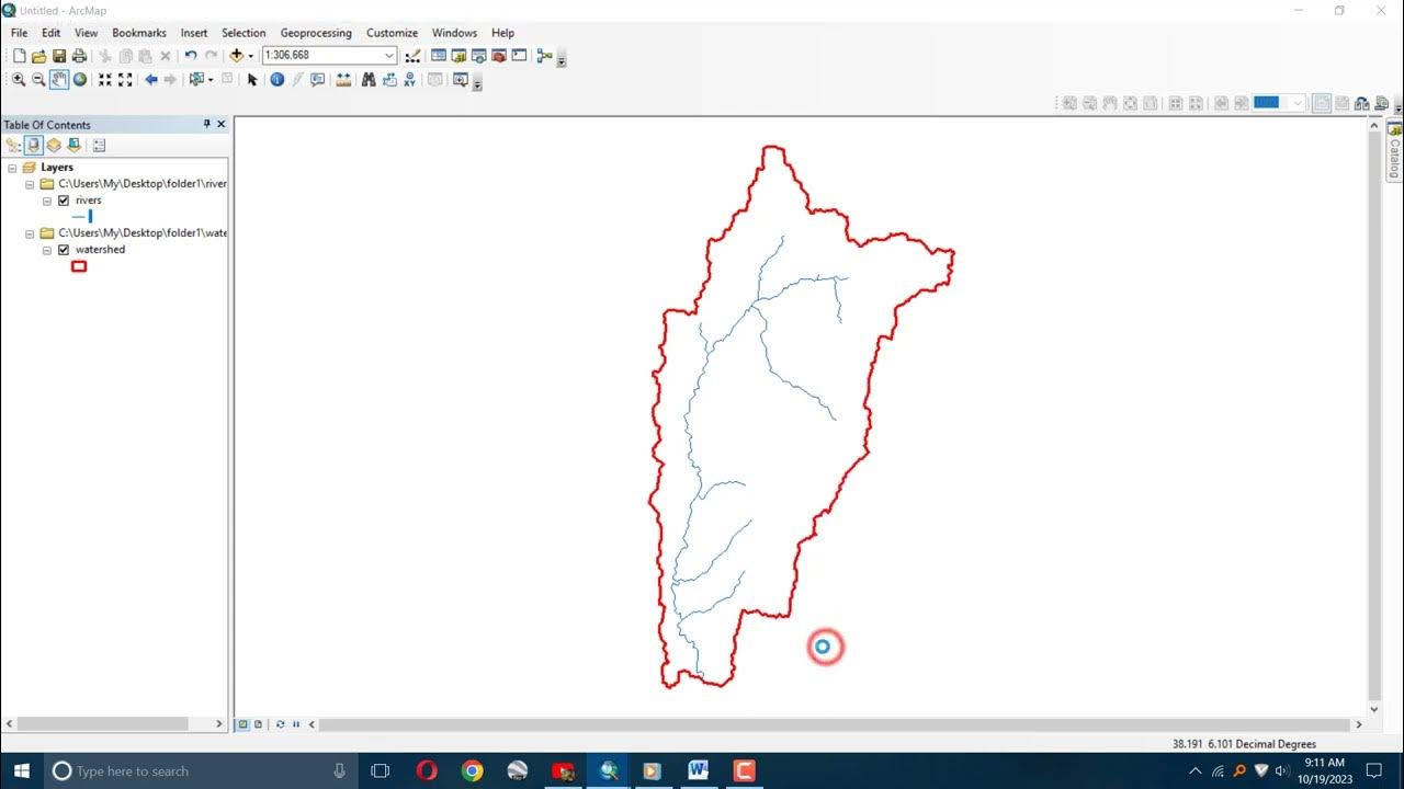 How to change downloaded shape file from global watershed to projected coordination system? part ...