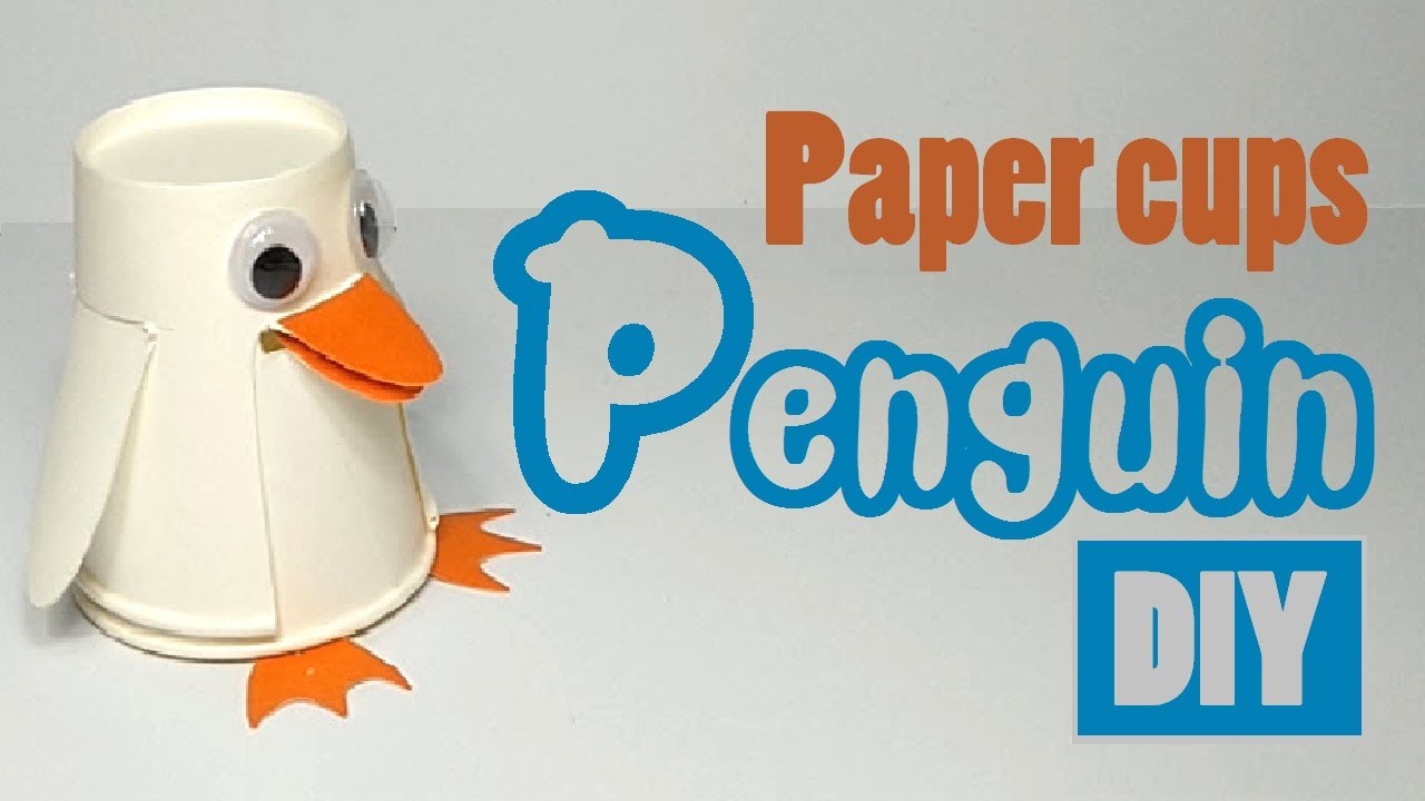 DIY Paper cups Penguin - YouTube