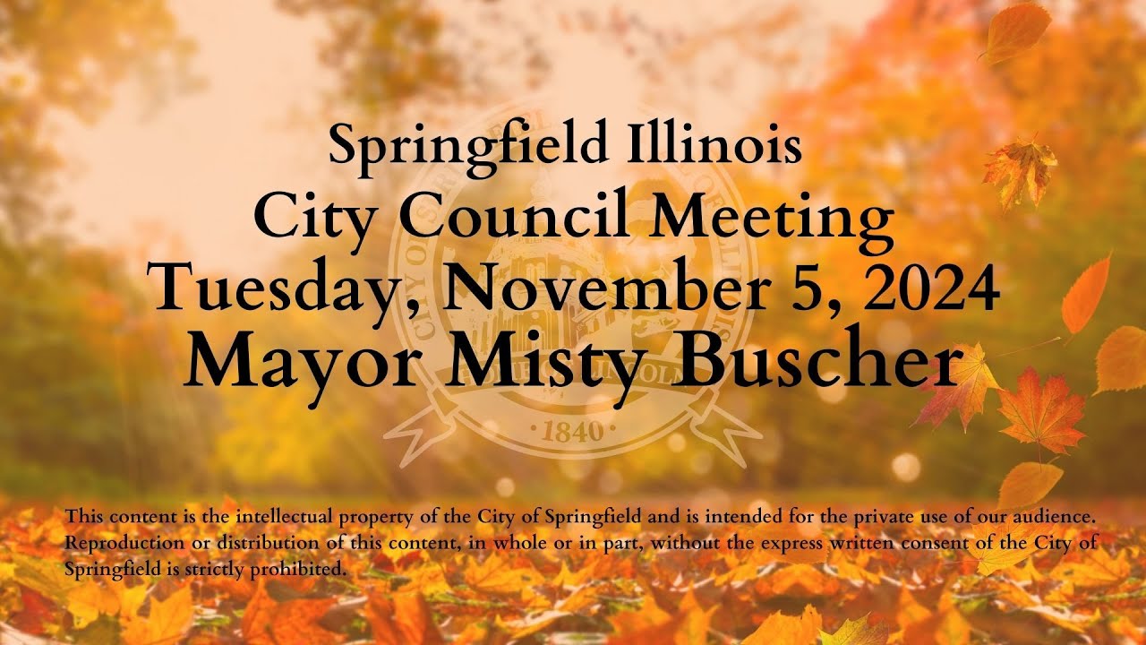 Springfield City Council Meeting, Tuesday November 5, 2024 - YouTube