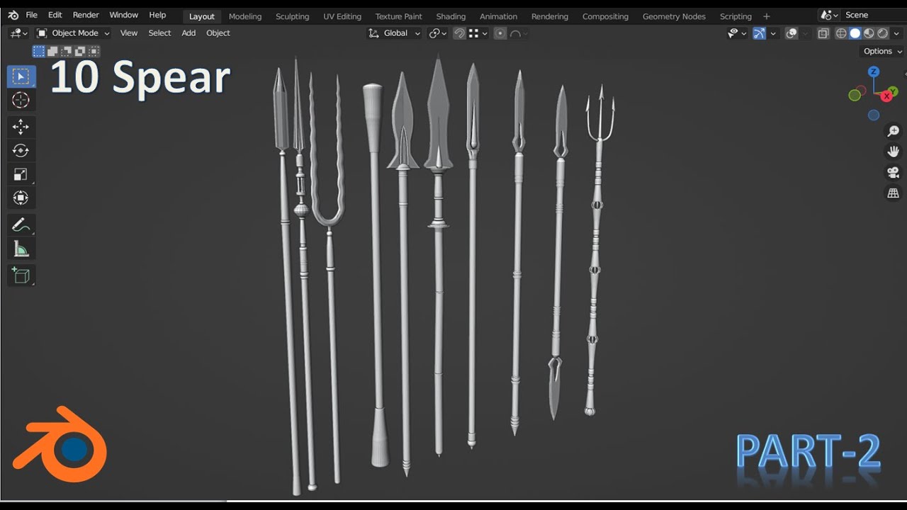Best Antique Spear In Blender||Speedup modelling||Part-2 - YouTube