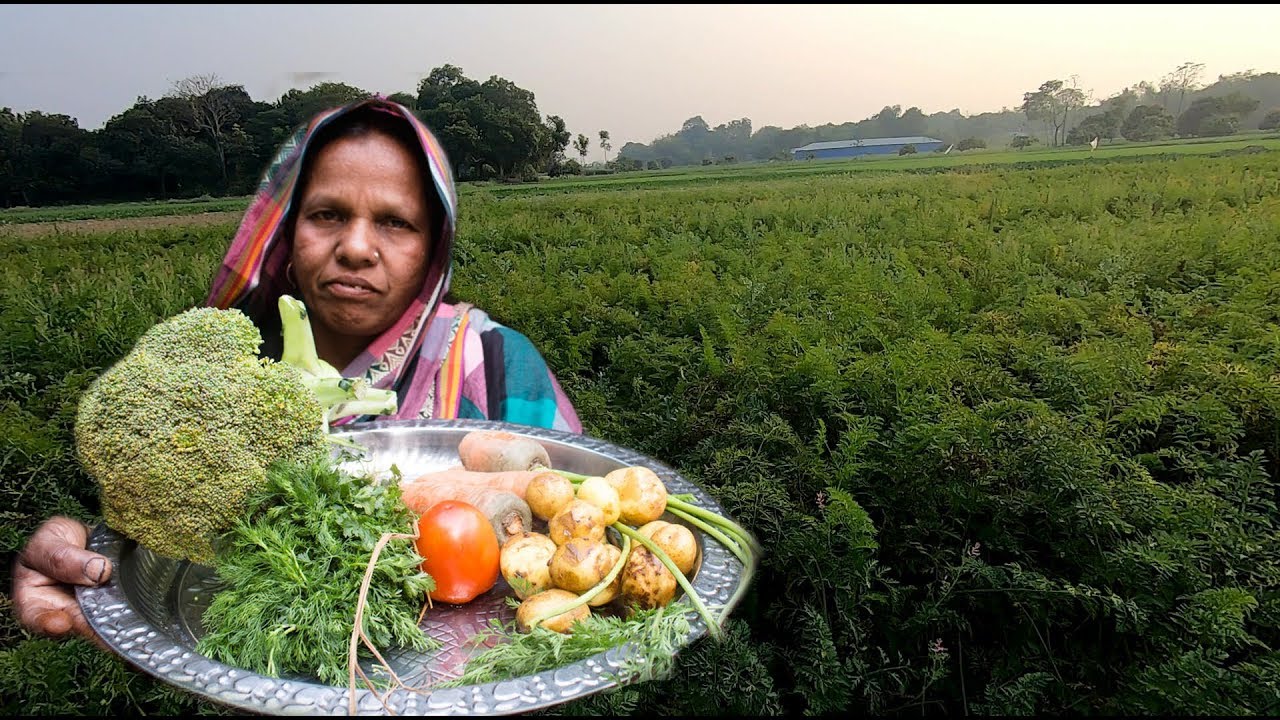 Village food Carrot broccoli fry | Vegetable fry prepared by ...
