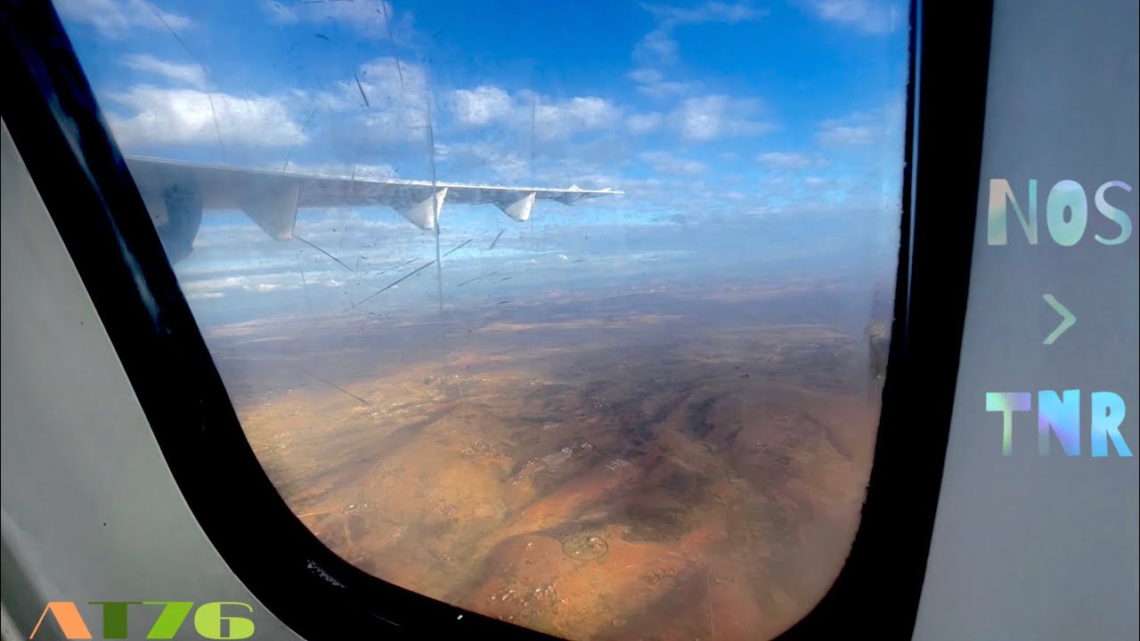 TSARADIA (Madagascar Airlines) ATR 72-600 Nosy Be to Antananarivo ...