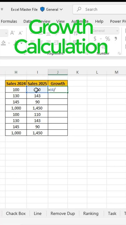 Growth calculation in excel #excel #spreadsheetmagic #excelcourse - YouTube