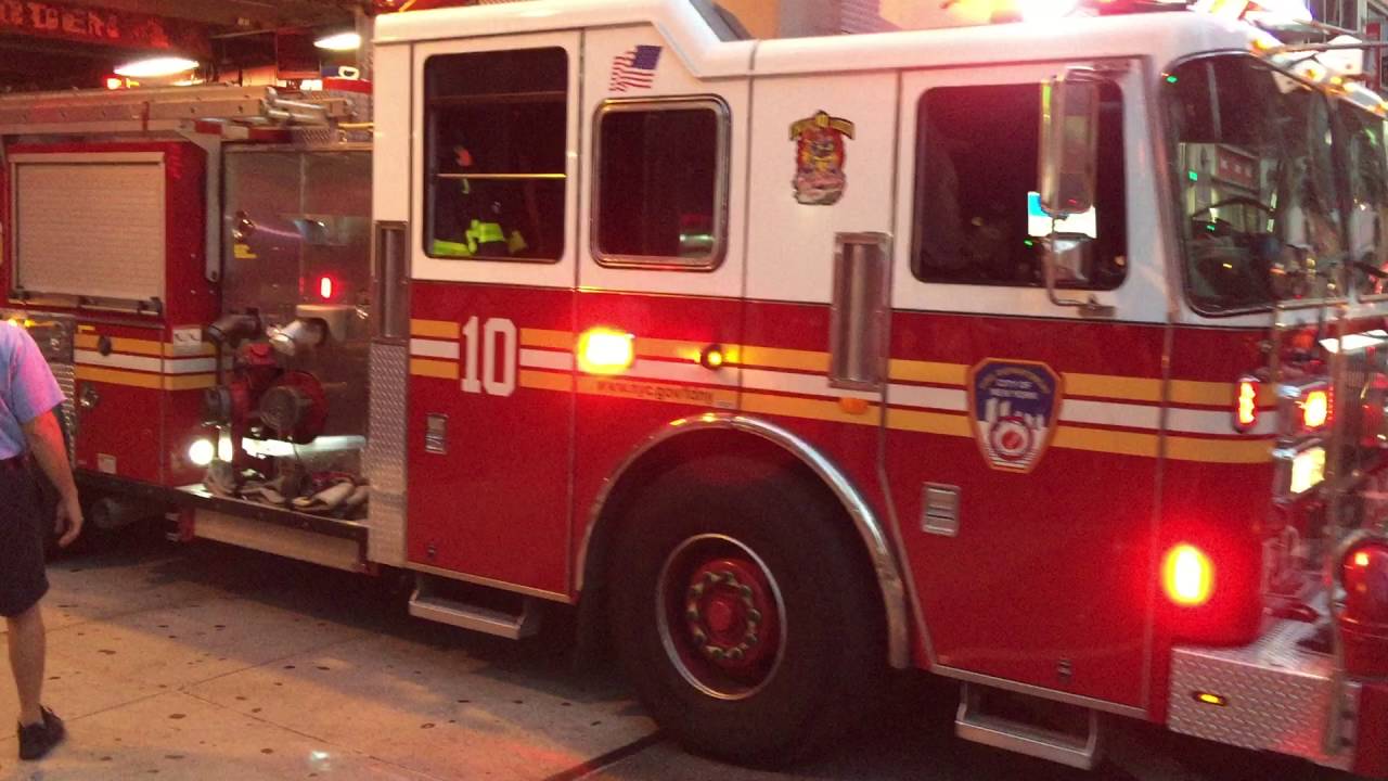 FDNY ENGINE 10, ACTING FDNY ENGINE 54, RETURNING TO QUARTERS ON 8TH AVE ...